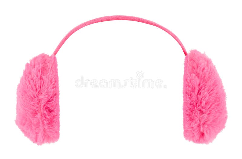 Pink Earmuffs stock photo. Image of front, winter, fuzzy - 255884380