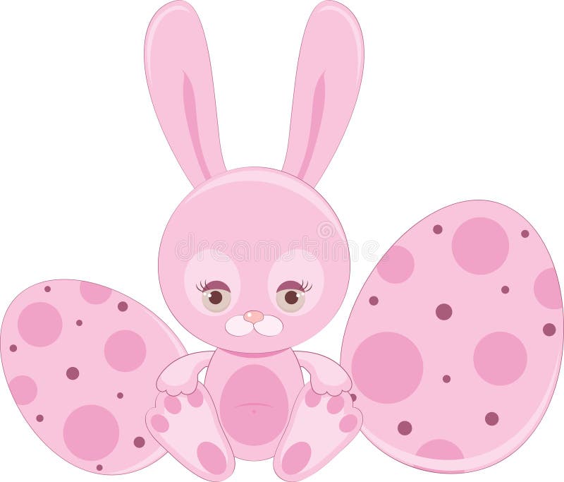 Sad pink bunny stock vector. Illustration of animal, beautiful - 23625417