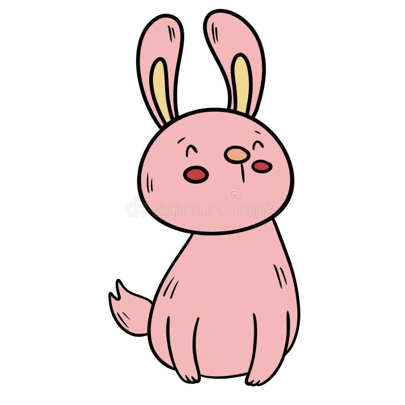 Pink Easter Bunny Sitting with a Disinterested Look - Artwork & Clipart ...