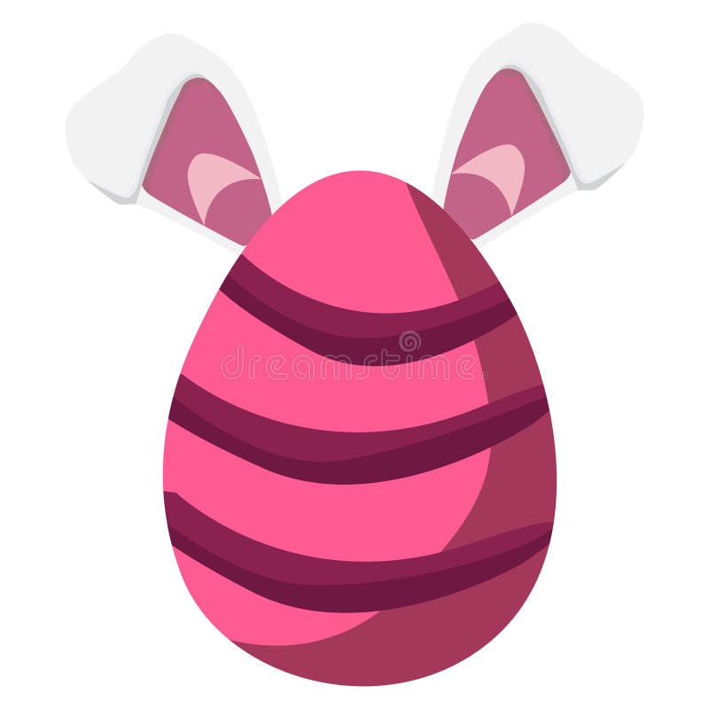 Pink Easter Egg with Bunny Ears. Cartoon Stock Illustration ...