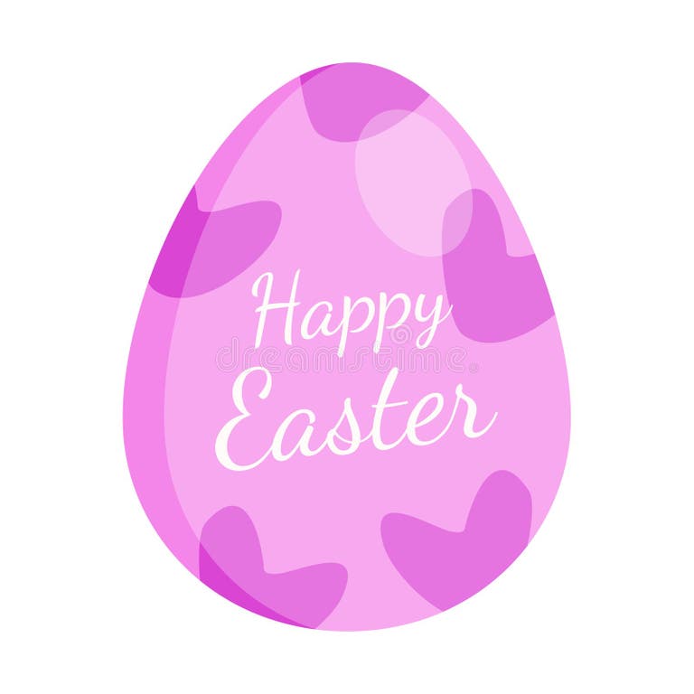 Pink Easter Egg with Heart Patterns and Happy Easter Text in Elegant ...