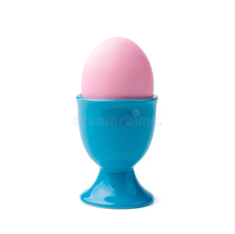 A Pink Easter Egg on a Stand is Isolated on a White Background. Stock ...