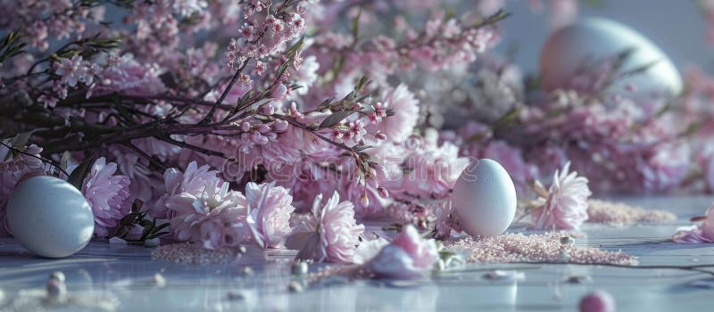 Pink Easter Eggs in Nest Pink Easter Eggs Pink Easter Egg Stock ...