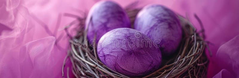 Pink Easter Eggs in Nest Pink Easter Egg Pink Easter Eggs Stock ...