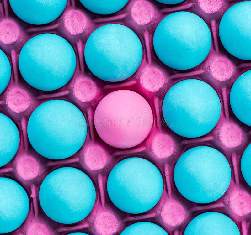 Pink Egg in Many Blue Eggs,visual Art Pattern Stock Image - Image of ...