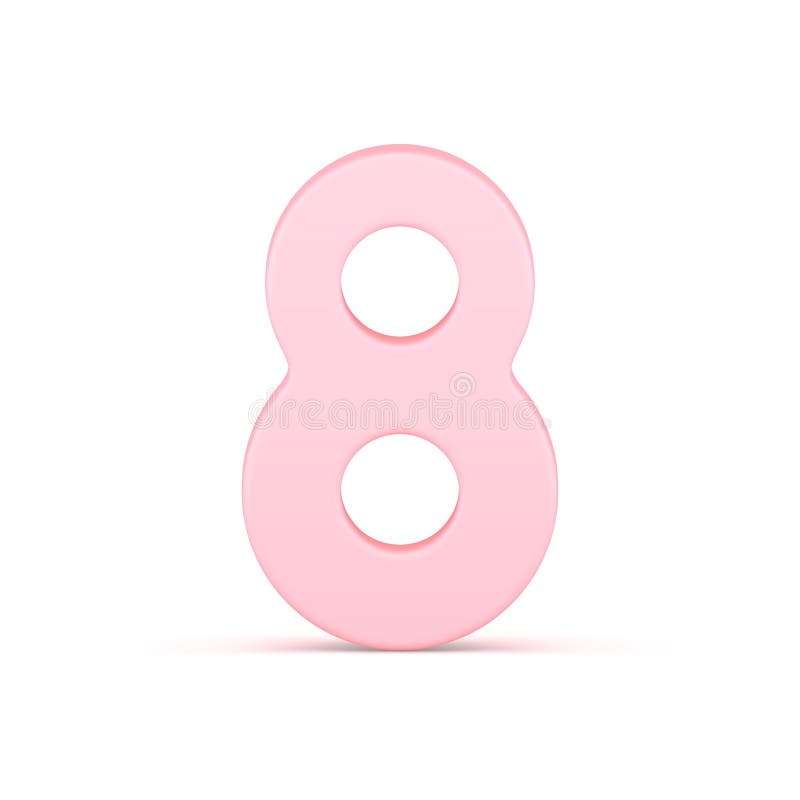 Pink Eight Number Infinity Symbol Math Counting 3d Icon Realistic ...
