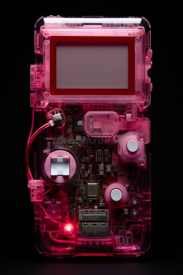 Pink Electronic Device with Red Light on it S Side. Generative AI Stock ...