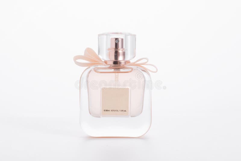 Pink Elegant Perfume Bottle With A Bow Isolated On A White Background ...