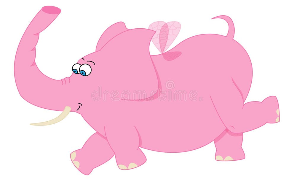Pink elephant stock vector. Illustration of pink, flying - 18187190