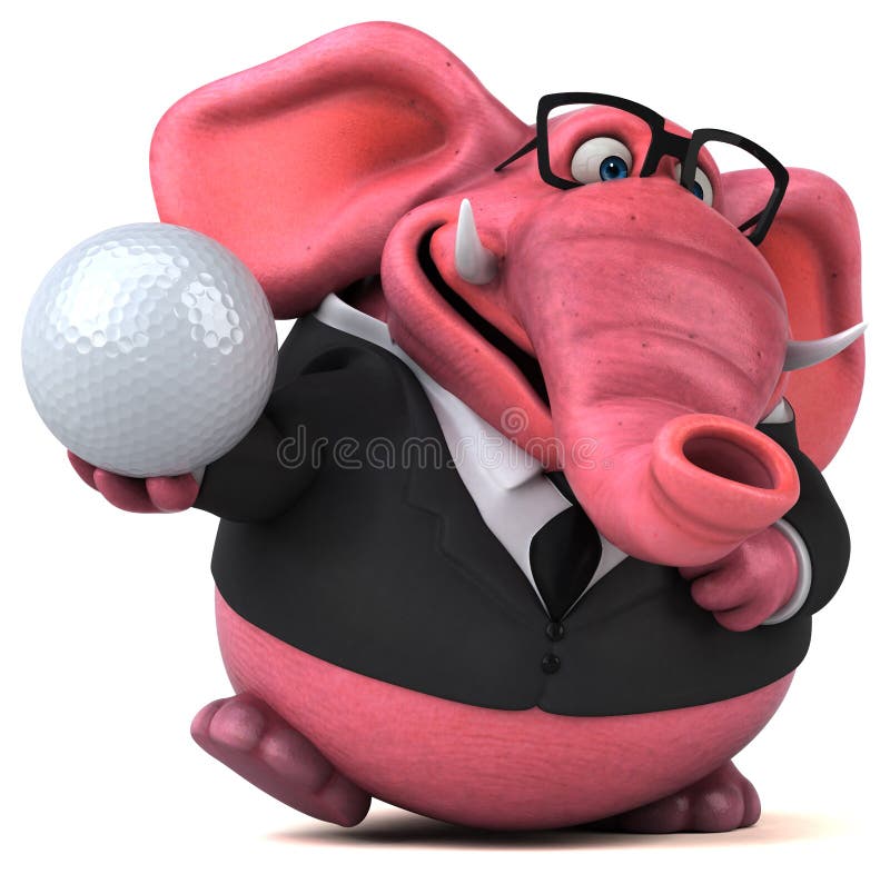 Pink Elephant - 3D Illustration Stock Illustration - Illustration of ...