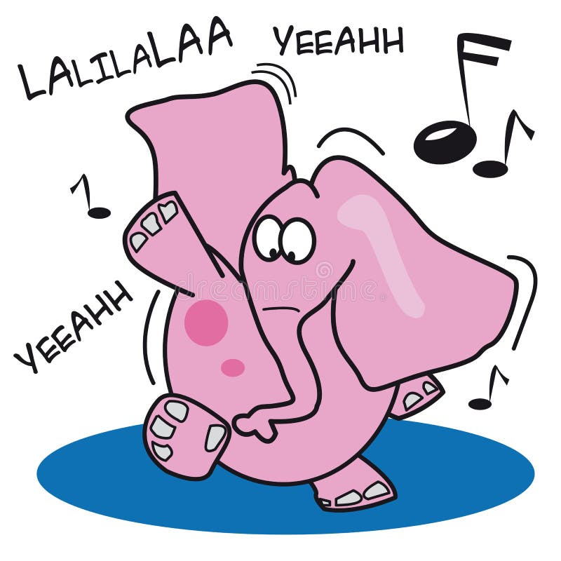 Pink elephant dancing stock image. Image of music, breakdance - 32879417