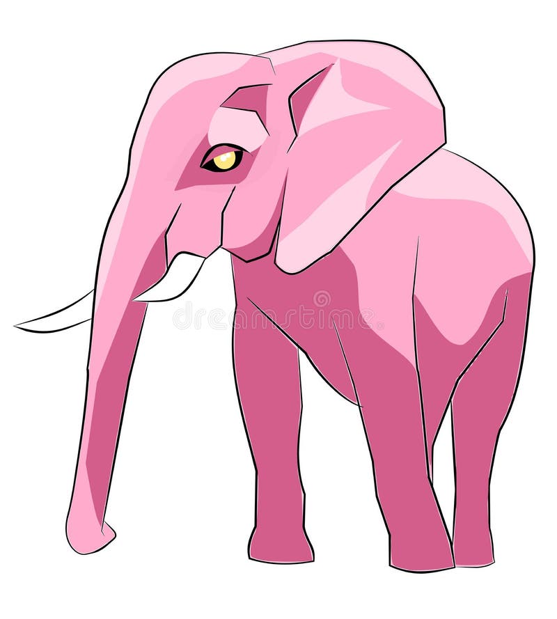 Pink Elephant Print Animals Stock Illustration - Illustration of pink ...