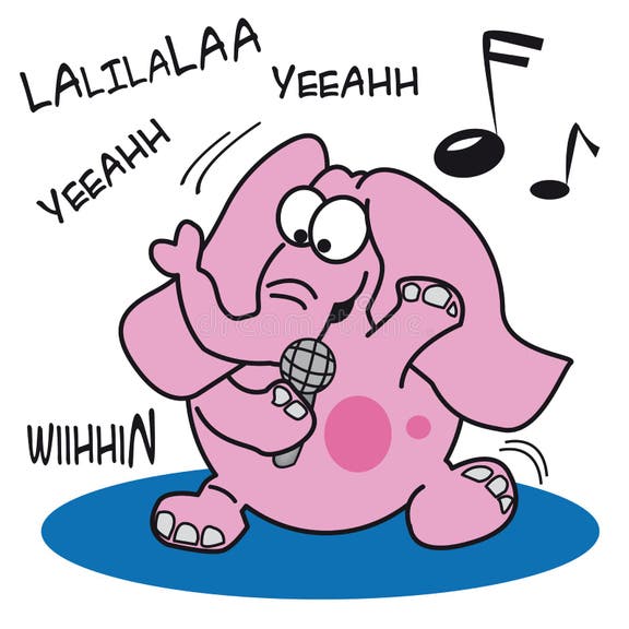 Pink elephant singing stock photo. Image of karaoke, entertainment ...