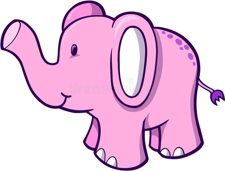 Pink Elephant Vector stock vector. Illustration of vector - 4446945