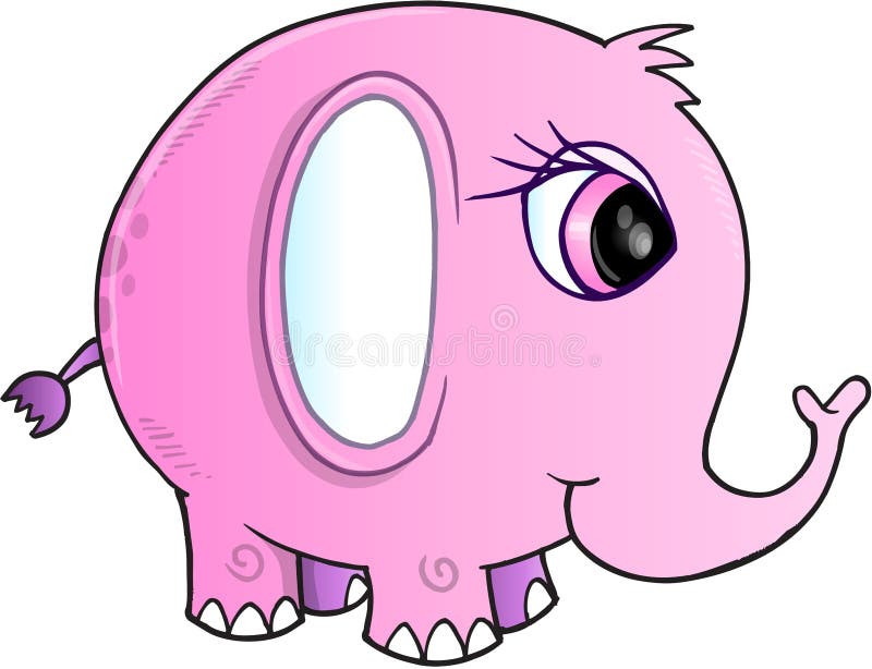 Pink Elephant Vector stock vector. Illustration of animal - 48632839