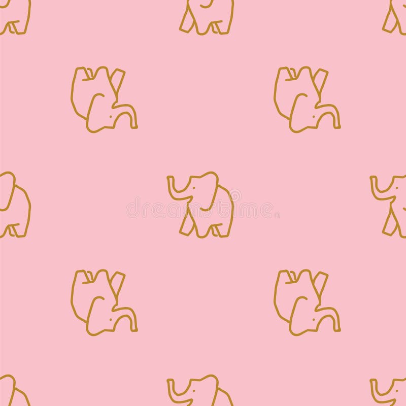 Pink Elephants Seamless Repeat Pattern Design. Stock Vector ...