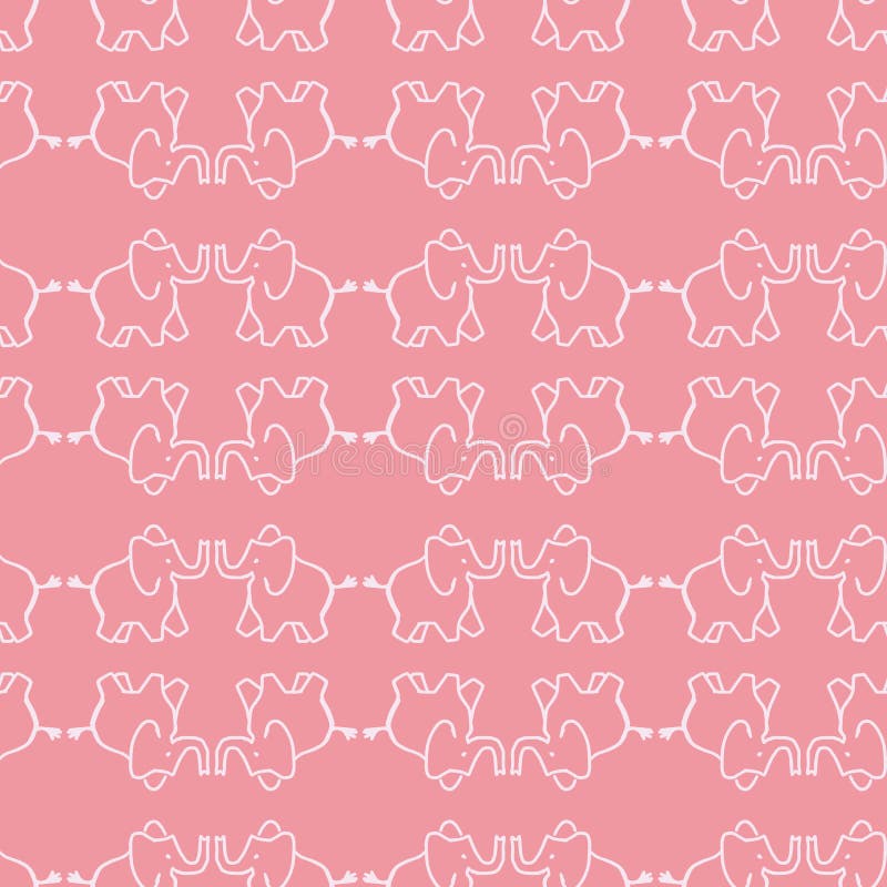 Pink Elephants Seamless Repeat Pattern Design. Stock Vector ...