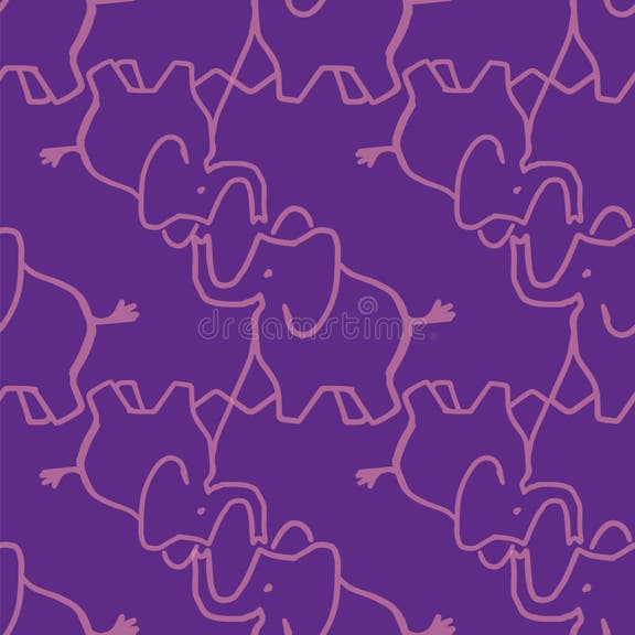 Pink Elephants Seamless Repeat Pattern Design. Stock Vector ...