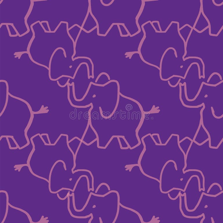 Pink Elephants Seamless Repeat Pattern Design. Stock Vector ...