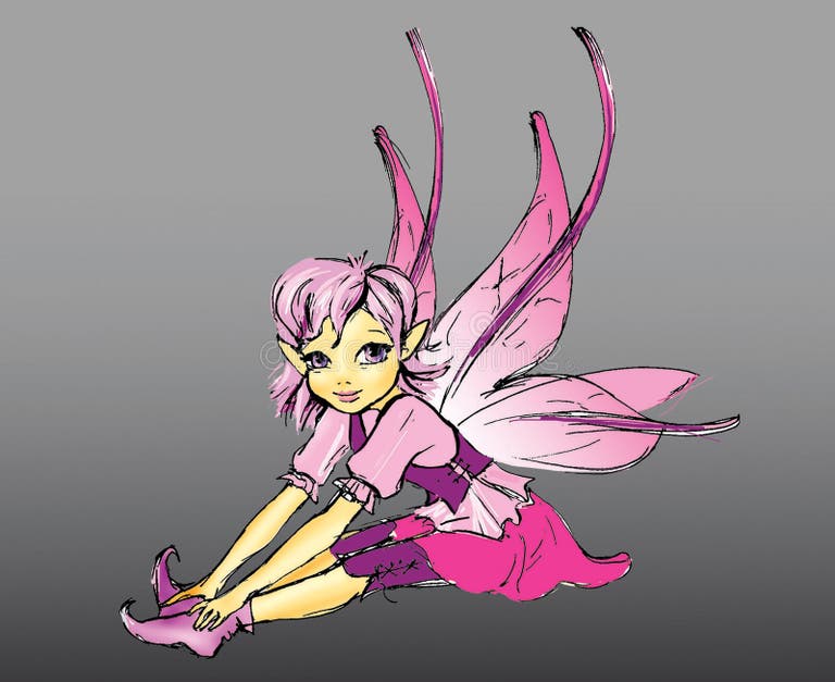 Pink Elf stock vector. Illustration of lovely, magical - 6181319