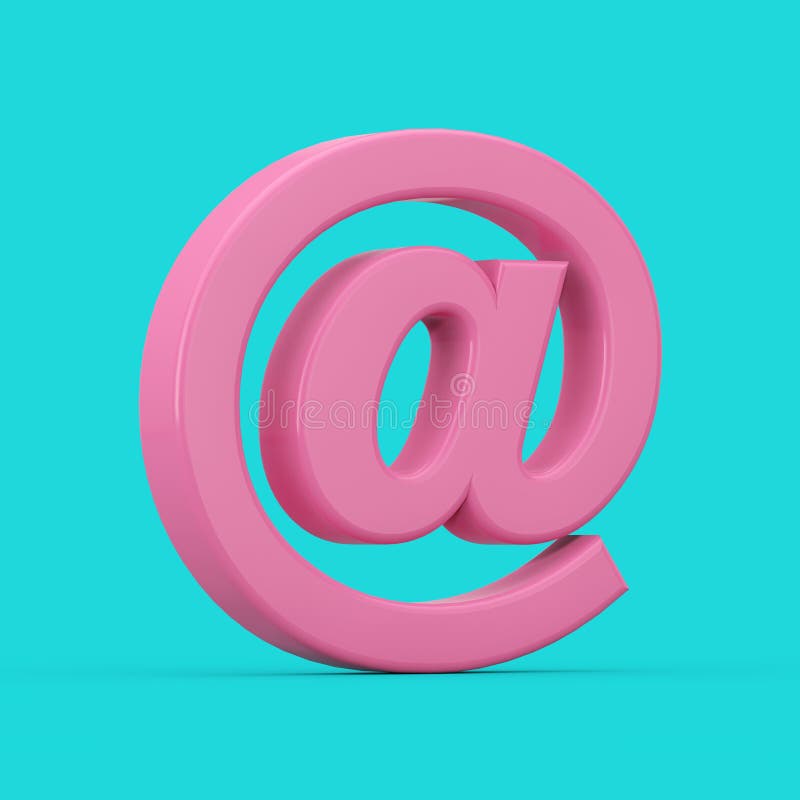 Pink at Email or Internet Symbol Sign in Duotone Style. 3d Rendering ...