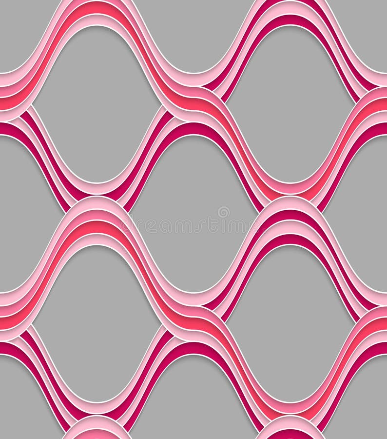 Pink Embossed Interlocking Wavy Lines Stock Vector - Illustration of ...
