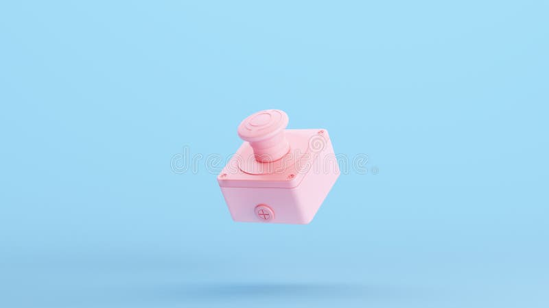 Pink Emergency Stop Button Safety Switch Technology System Kitsch Blue ...