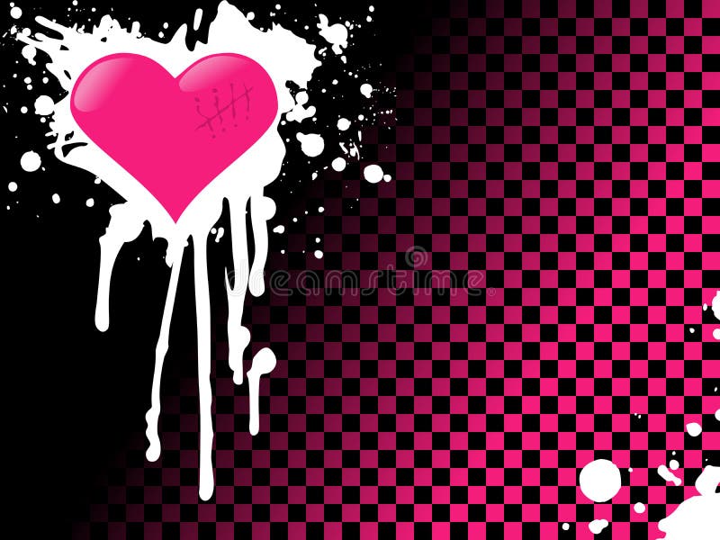 Pink and Blue Emo Heart Background Stock Vector - Illustration of ...