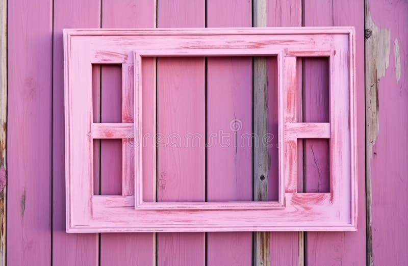 Pink Empty Frame on Pink Background. Generative Ai Stock Illustration ...