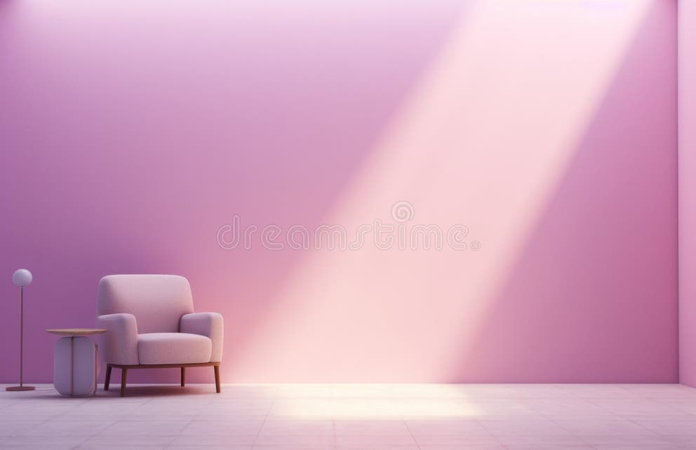 Pink Empty Room Mockup. Illustration AI Generative Stock Illustration ...