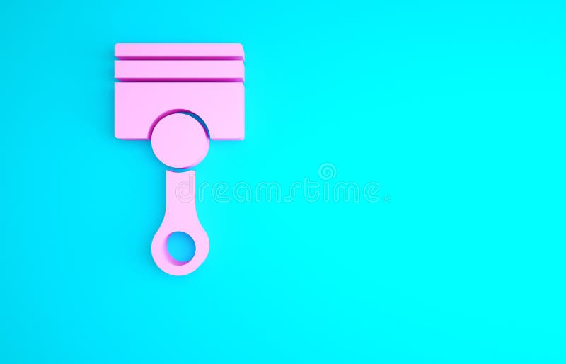 Pink Engine Piston Icon Isolated on Blue Background. Car Engine Piston ...