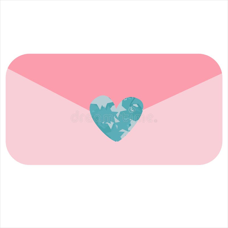 Pink Envelope with Blue Shiny Heart, Vector Stock Vector - Illustration ...