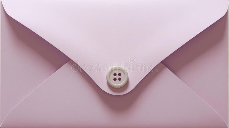 A Pink Envelope with a Button on it Stock Illustration - Illustration ...