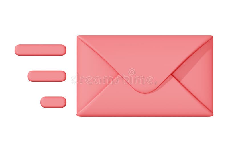 Pink Envelope with Fast Message Icon Design Stock Illustration ...
