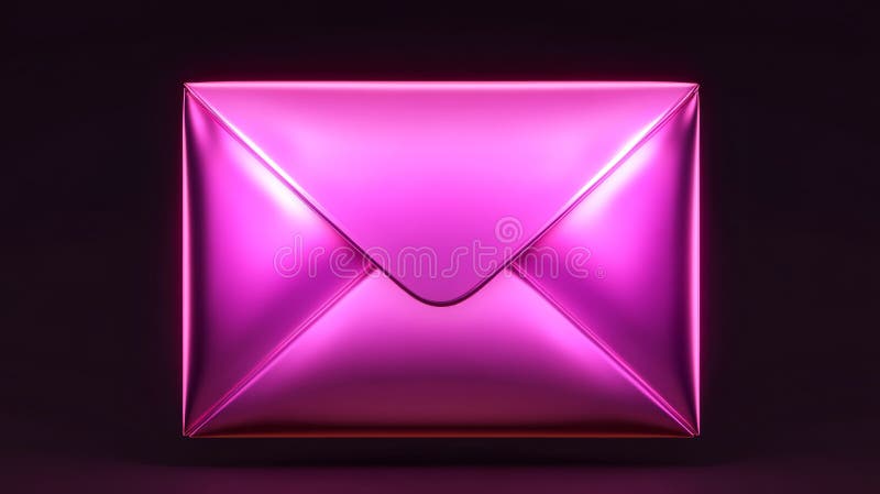 Pink Envelope Icon on Dark Background, a Symbol of Digital ...