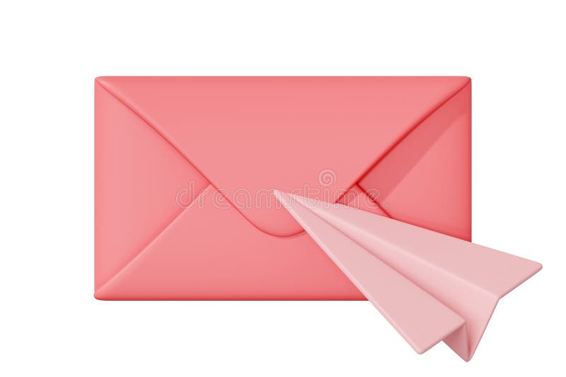 Pink Envelope with Paper Airplane Icon Stock Illustration ...