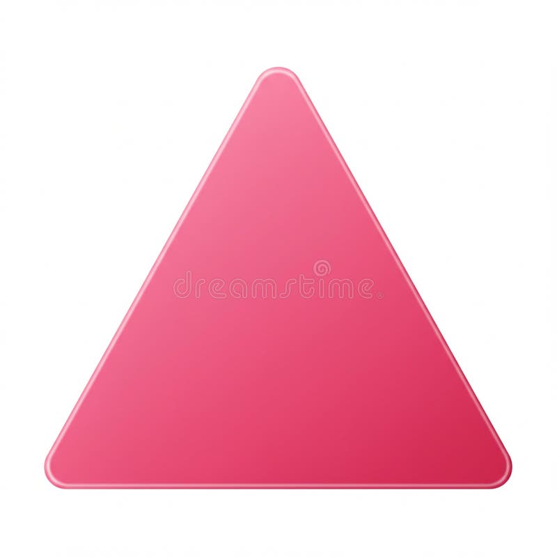 A Pink Equilateral Triangle with Smooth, Rounded Corners Against a ...
