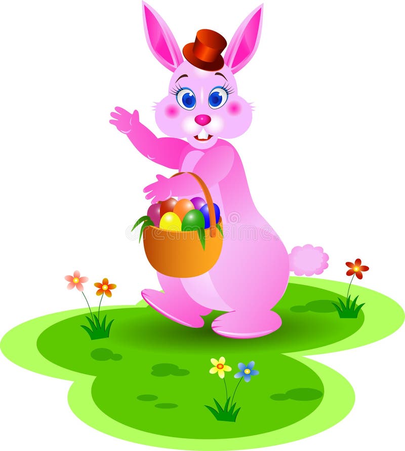 Cute pink Easter Bunny stock vector. Illustration of pink - 18937326