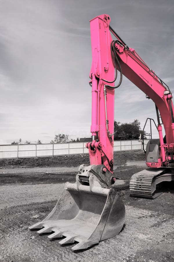 Pink excavator stock photo. Image of glamourous, transportation - 21048604