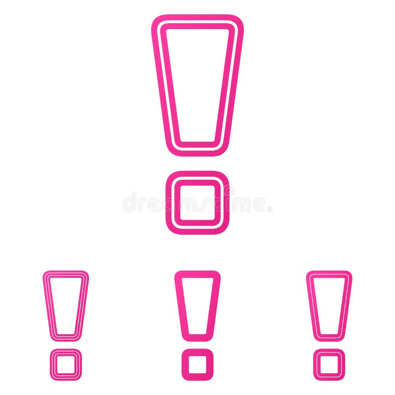 Pink Exclamation Mark Logo Design Set Stock Vector - Illustration of ...