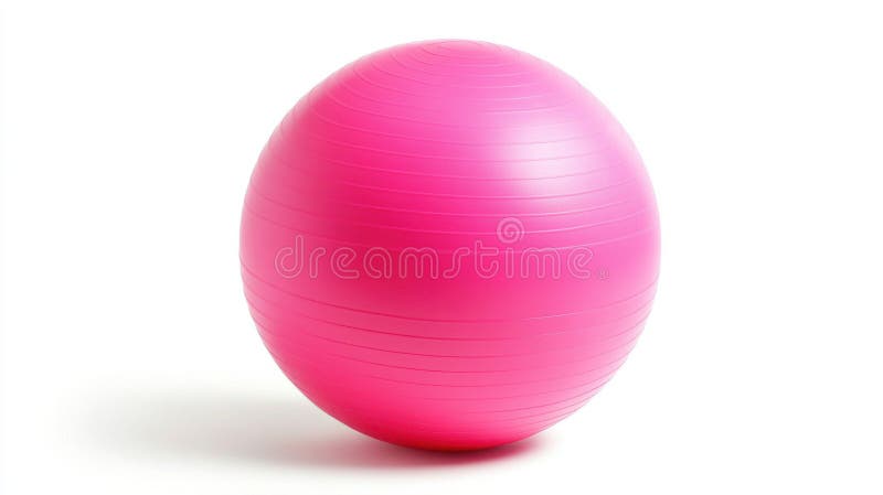 Pink Exercise Ball on White Background C Stock Image - Image of closeup ...
