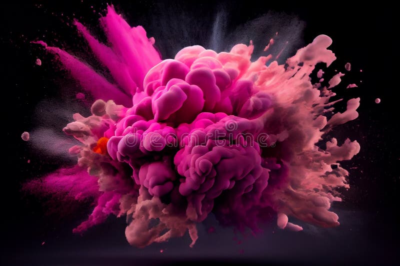 Pink Explosion on a Black Background,generative Ai Stock Illustration ...