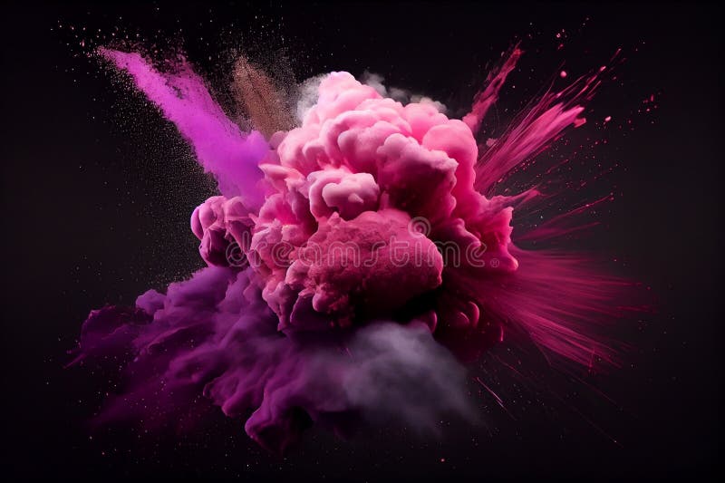 Pink Explosion on a Black Background,generative Ai Stock Illustration ...