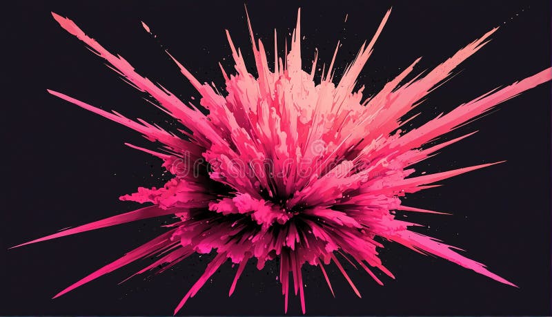 Pink Explosion Impact Effect on Plain Black Ai Generated Stock ...