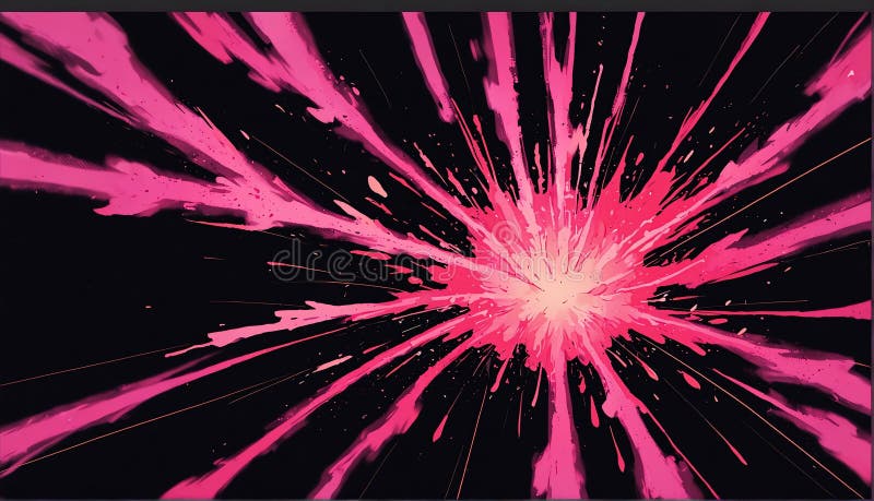 Pink Explosion Impact Effect on Plain Black Ai Generated Stock ...