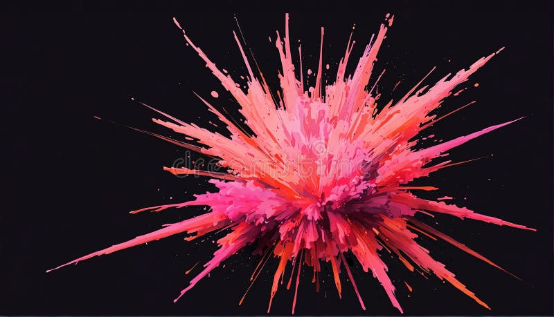 Pink Explosion Impact Effect on Plain Black Ai Generated Stock ...