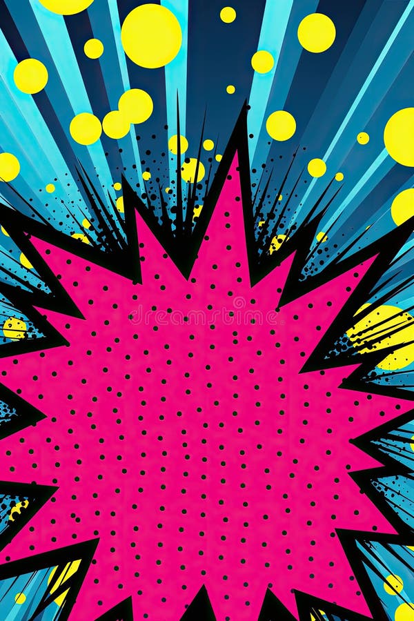 A Pink Explosion with Yellow Dots Stock Illustration - Illustration of ...