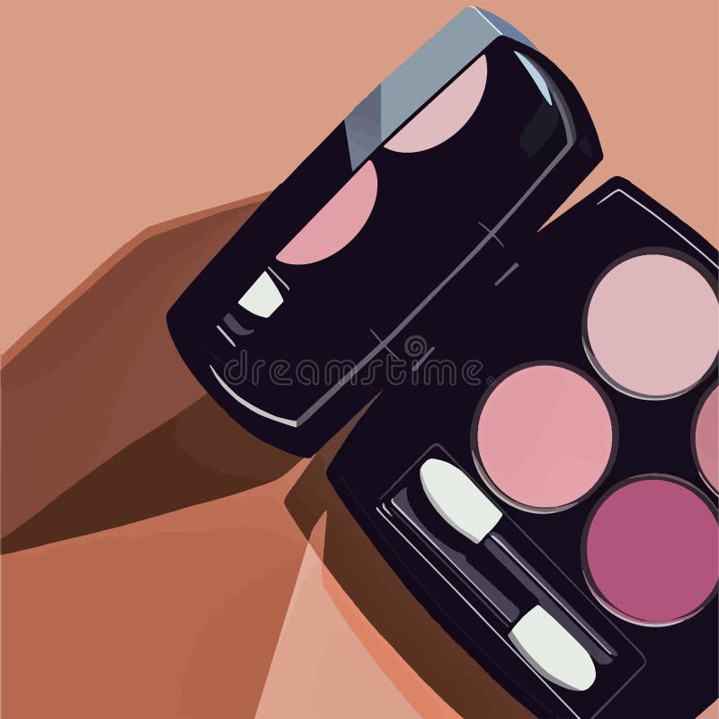 Pink Eyeshadow Palette Vector Stock Vector - Illustration of blusher ...