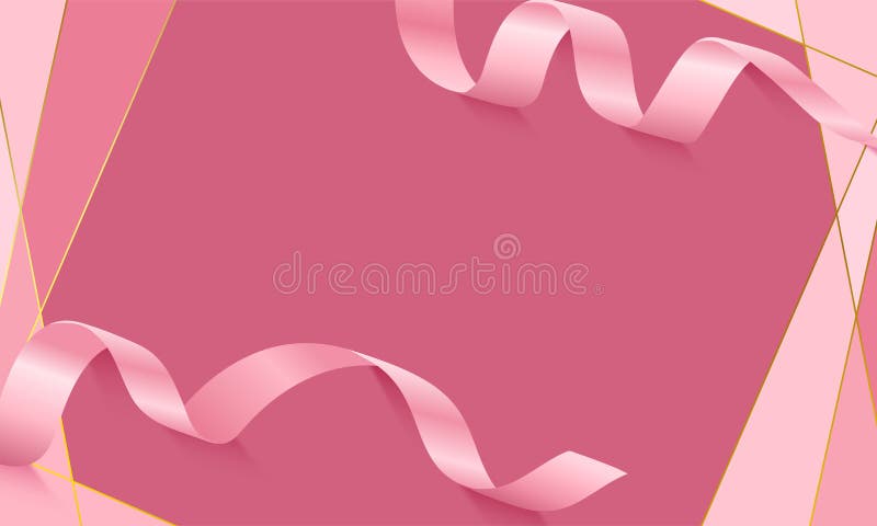 Pink Fabric Curved Ribbon on Pink Background Stock Vector ...