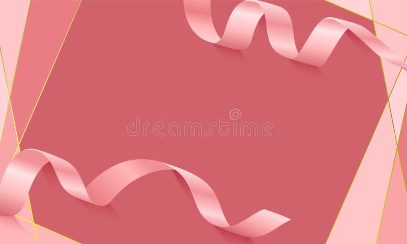 Pink Fabric Curved Ribbon on Pink Background Stock Vector ...